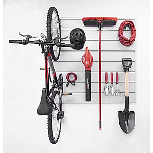 CrownWall PVC Slat Wall Panels Garage Wall and Home Organizer Storage System | Heavy Duty Organization and Easy Installation | 4ft by 4ft (16 sqft) Section, Dove Grey