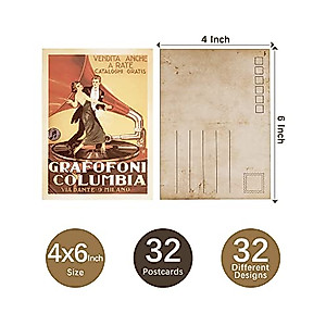 Nenbic 32 PCS 1 Set Vintage Retro Postcards Poster Old Retro Greeting Cards Postcard Souvenir Gifts for Worth Collecting