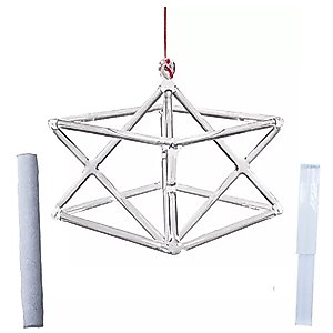 GREALY Chakra Optically Clear Quartz Crystal Singing Merkaba Pyramid with Two Types Crystal Singing Bowl Striker Gift for Sound Healing Meditation Prayer (Size : 10 inch)
