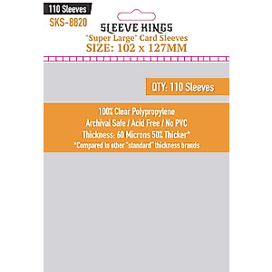 Sleeve Kings Super Large Sleeves (102x127mm) -110 Pack, 60 Microns