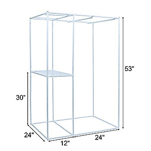 Hongruilite 36''x24''x53'' 2-in-1 Grow Tent Room w/Waterproof Floor Tray + Grow Light Hangers + Digital Hygrometer + 60mm Bonsai Shears + 24 Hour Timer + Trellis Netting Indoor Plant Grow Tent Kit