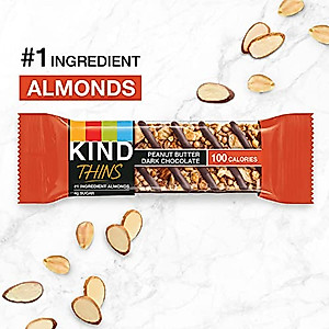 KIND Thins Variety Pack, Peanut Butter Dark Chocolate, Dark Chocolate Cherry Cashew, Healthy Snacks, Low Calorie, 20 Count