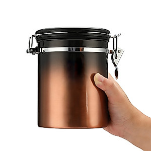 malmo Gradient Coffee Canister,Airtight Coffee Container with Date Tracker Lid, Stainless Steel Canister for Kitchen Food Storage 16oz, Copper Gradient