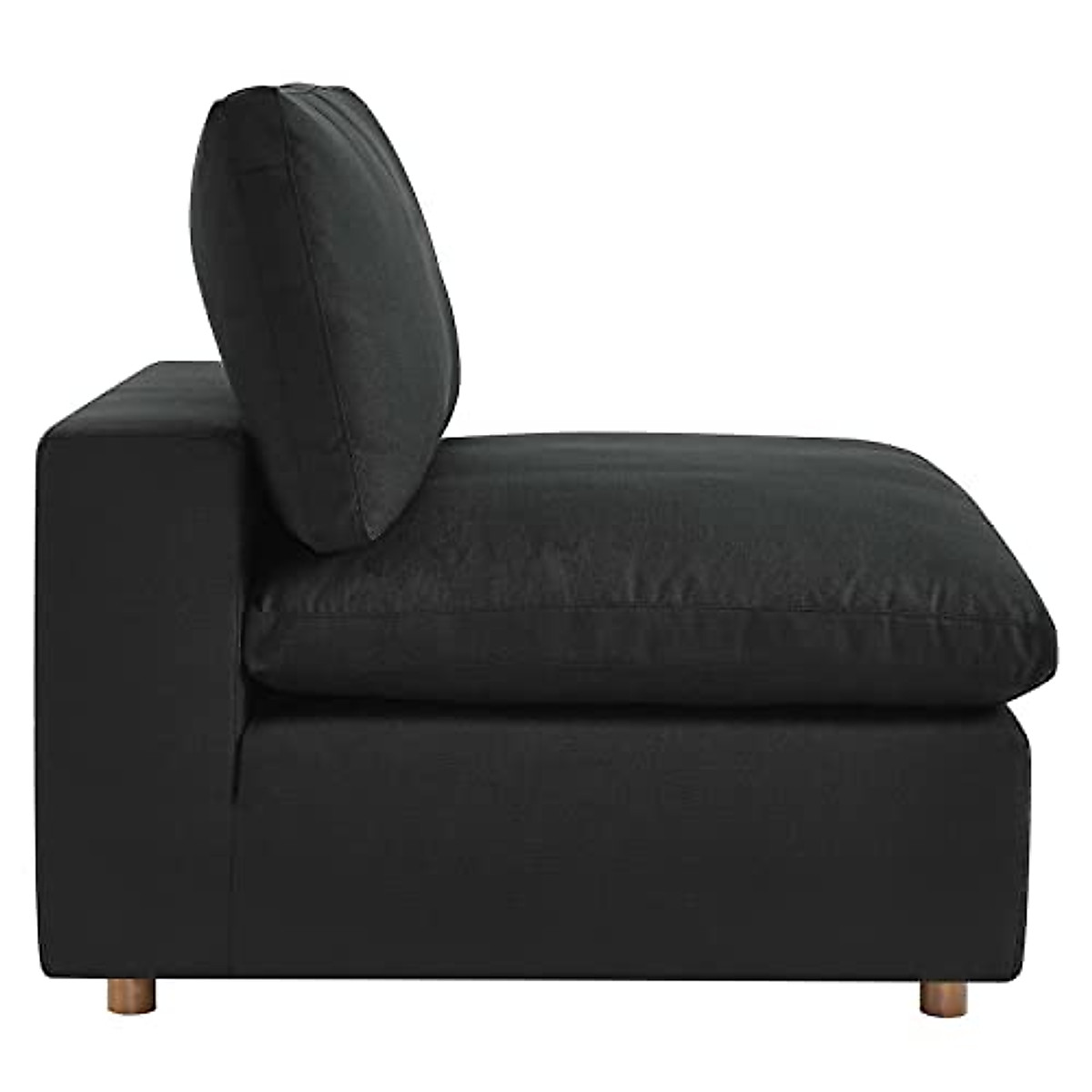 Modway Commix Modular Sofa, U Shaped Reclining Sectional, Black Fabric