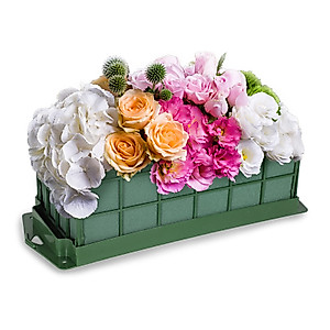 Floral Foam Cage for Fresh and Artificial Flowers, 2 pcs Wet and Dry Floral Foam Blocks for Wedding, Birthdays and Garden Decorations