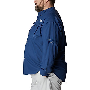 Columbia Men's PFG Bahama II Long Sleeve Shirt, Breathable with UV Protection, Carbon, Large