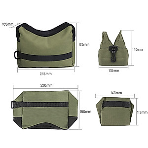 TWOD 2-Set Outdoor Shooting Rest Bags - Target Sports Bench Rest Front & Rear Support SandBag Stand Holders for Gun Rifle Shooting Hunting Photography - Unfilled