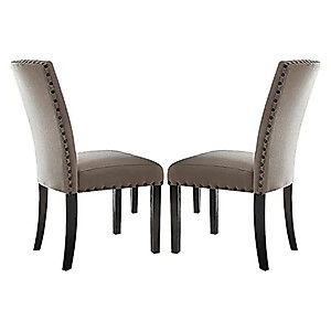 ACME Nolan Side Chair (Set-2) - 72852 - Linen & Salvage Dark Oak