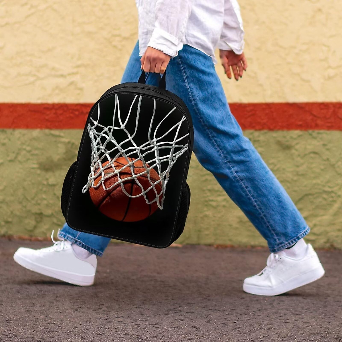 HUGS IDEA Cute Kids School Bag Shoulder Bookbag Cat Printing Backpack for Teen Boys Girls