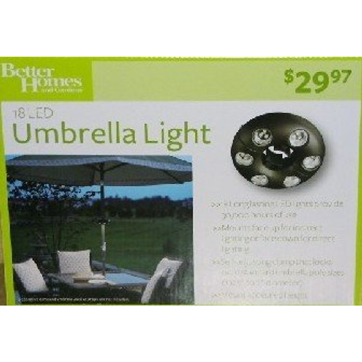 LED UMBRELLA LIGHT BY BETTER HOMES AND GARDENS!