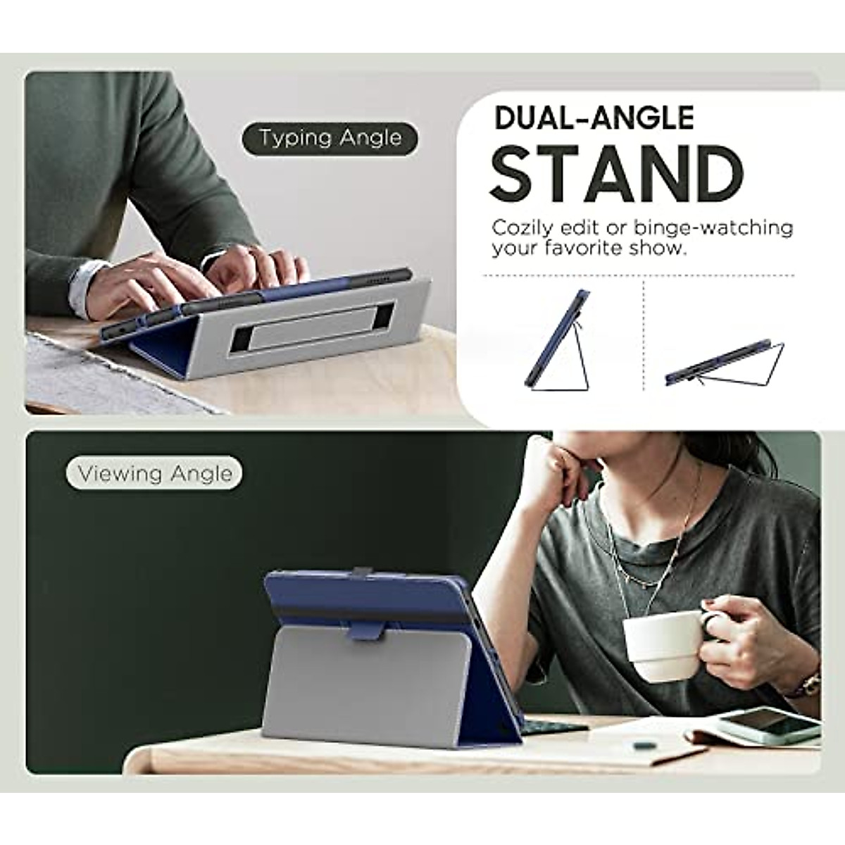 MoKo Case Fits All-New Amazon Kindle Fire HD 8 & 8 Plus Tablet (12th Generation/10th Generation, 2024/2022/2020 Release) 8",Slim Folding Stand Cover with Auto Wake/Sleep, Indigo