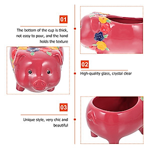 Healifty Wine Glasses Tiki Mugs Pig Ceramic Mug Cocktail Hawaiian Party Mugs Drinkware Exotic Cocktail Glasses for Bar, Punch, and Tropical Drinks 400ml Drinking Glasses