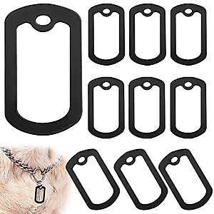 25 Pack Dog Tag Silicone Silencer,DanziX Silicone Rubber ID Tag Protector Silicone Black Tags to Reduce Noise,52 * 31 mm/2.04 * 1.22 Inches