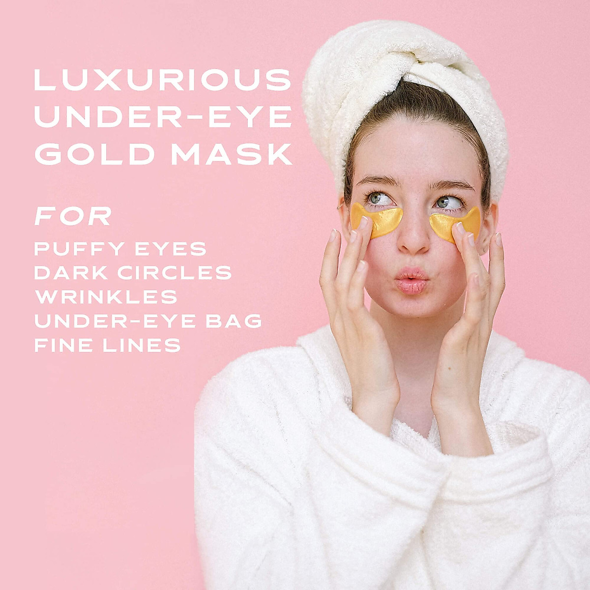 DELISOUL 20 Pack Collagen Crystal Lip Masks, Gold Under Eye Masks Set Natural Moisturizing Gel Anti-Aging Anti Chapped Hydrating Reducing Puffiness Dark Circles and Wrinkles Lip Eye Pads for Women Men