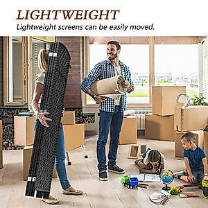 SIMFLAG Folding Screen Room Divider 4 Panel, 6Ft 19.7" Wide Partition Room Dividers Freestanding,Indoor Portable Partition Screen, Diamond Double-Weaved,No Installation Required(Black)