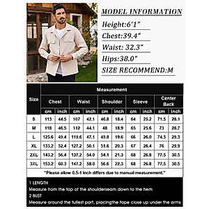 COOFANDY Trucker Jackets for Men Casual Lightweight Overshirt Button Down Shirt Jacket with Pockets
