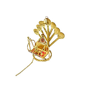 Gavya International Ladoo Gopal Sheshnag Jhula or Bal Gopal Lord Krishna jhula Swing for Home Temple mandir or car Dashboard showpiece - (3.5 X 3.5) inch