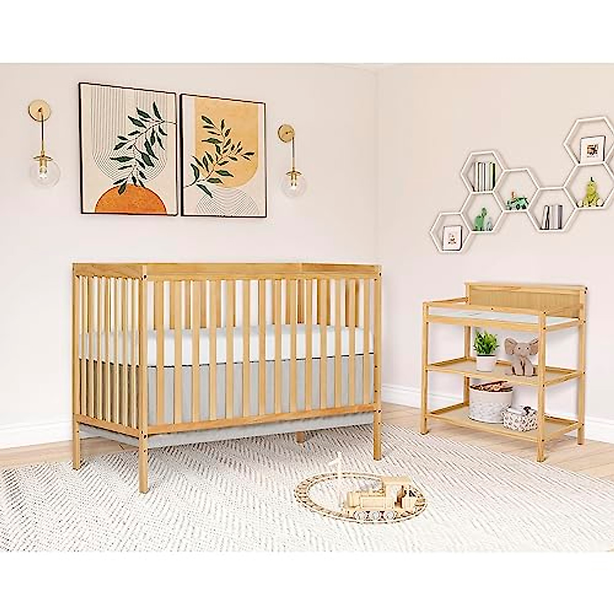 Dream On Me Synergy 5-In-1 Convertible Crib In Natural, Greenguard Gold Certified