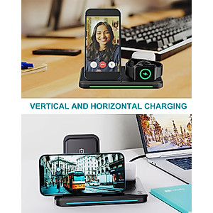 Wireless Charger for iPhone,Charging Station for Apple Multiple Devices,Foldable 3 in 1 Charger for iPhone 14/13/12/11/Pro/Max/XS/Max/XR/XS/X, Apple Watch 8/7/6/SE/5/4/3/2, Airpods