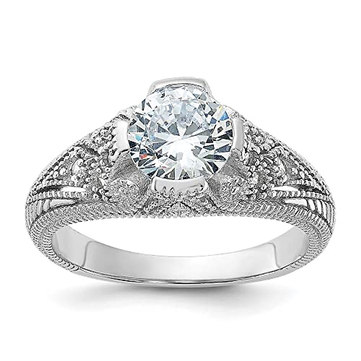 IceCarats 925 Sterling Silver Cubic Zirconia CZ Vintage Engagement Ring Size 8