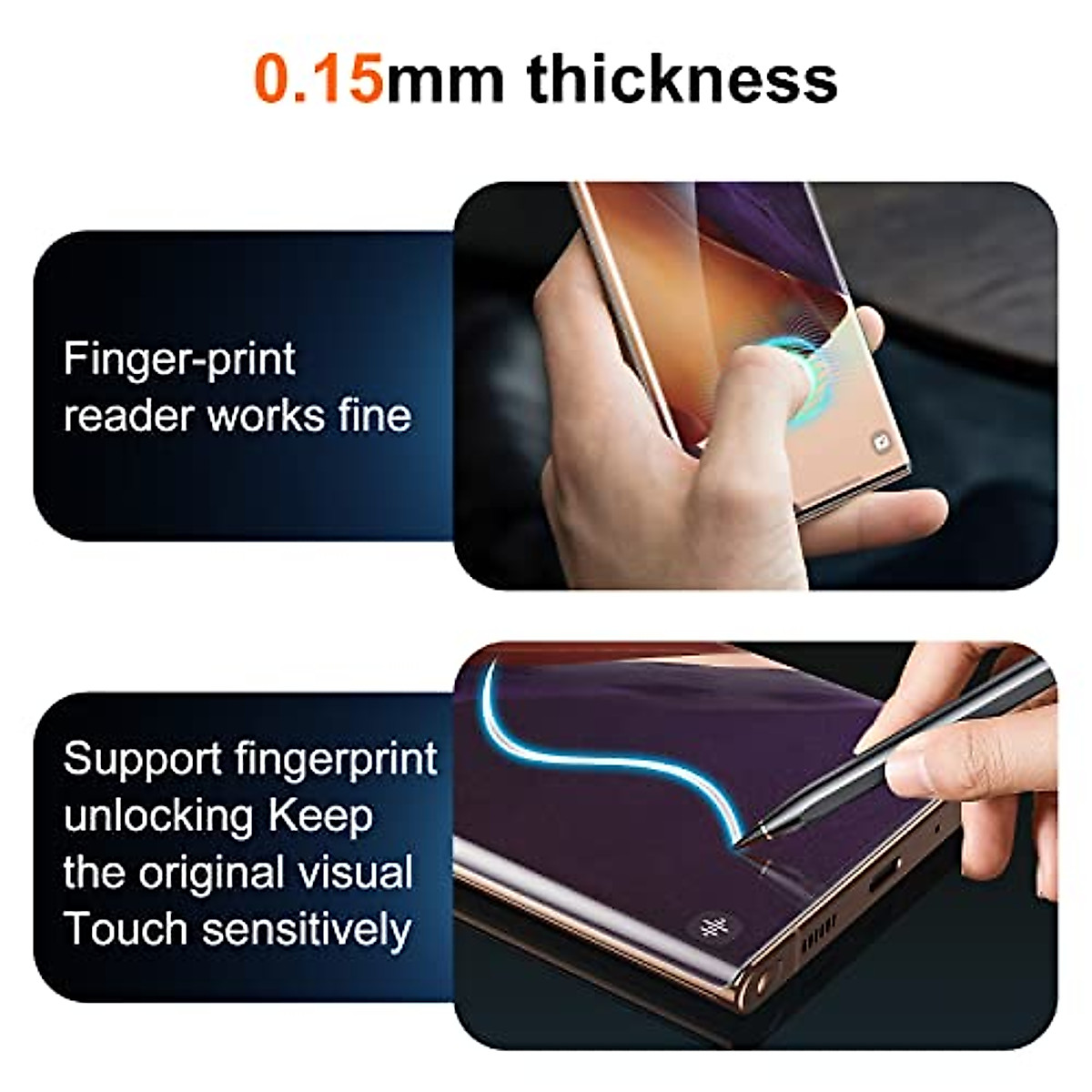 UniqueMe [2+2 Pack Compatible with Samsung Galaxy Note 20 Ultra 6.9 inch Soft TPU Screen Protector 【Not Glass】 and Camera Lens Protector,HD Clarity [Case Friendly][Bubble Free] [Anti-slip tool]