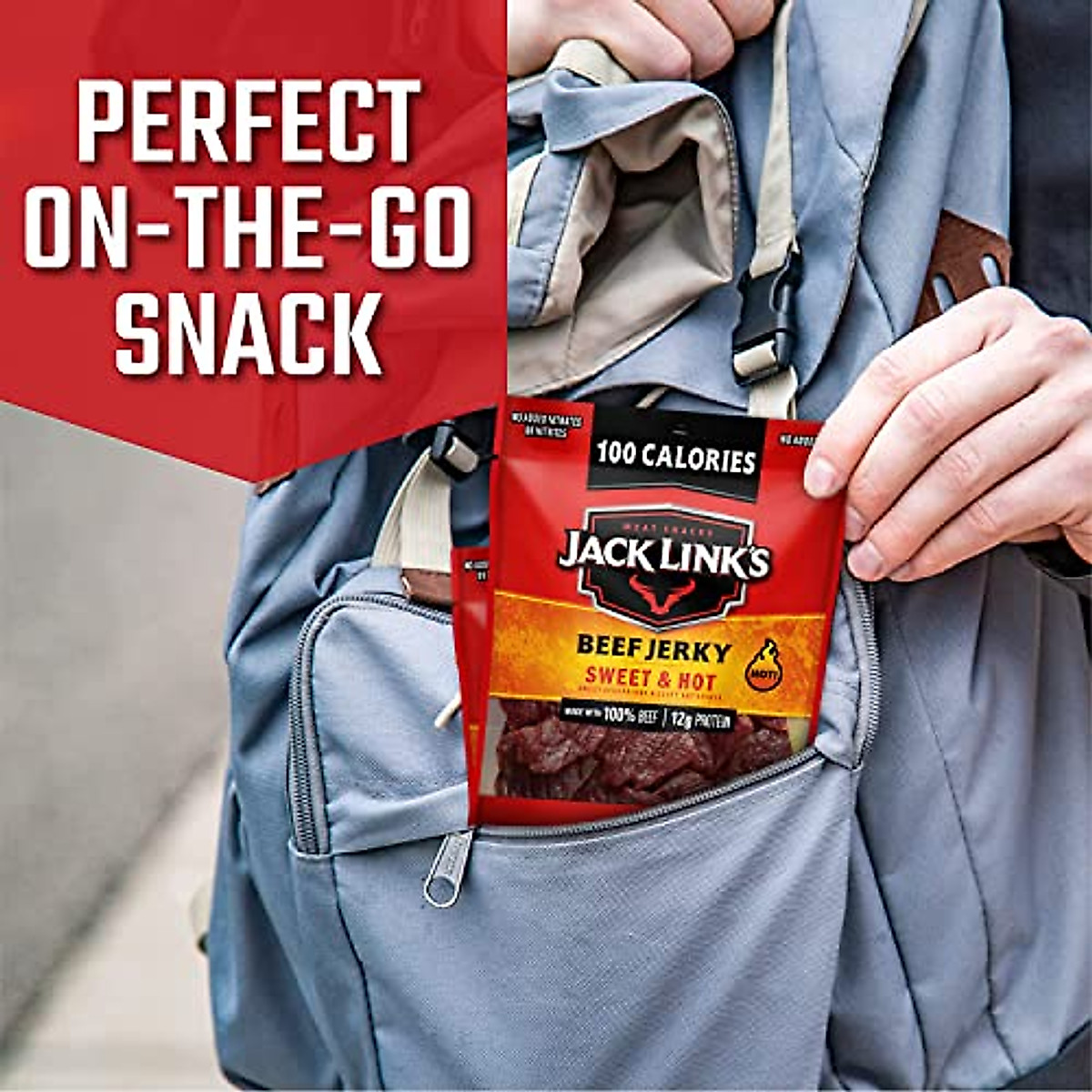 Jack Link’s Beef Jerky Bold Variety Pack – Includes Sweet & Hot, Jalapeno and Peppered Beef Jerky, Great Lunch Box Snack, Good Source of Protein – Pack of 15, 1.25 Oz Bags
