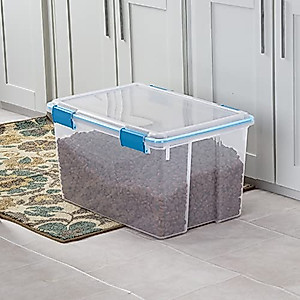 54 Qt Plastic Storage Box Tote Organizing Container With Durable Lid,Stackable and Nestable Snap Lid Plastic Storage Bin, Set of 4, Clear