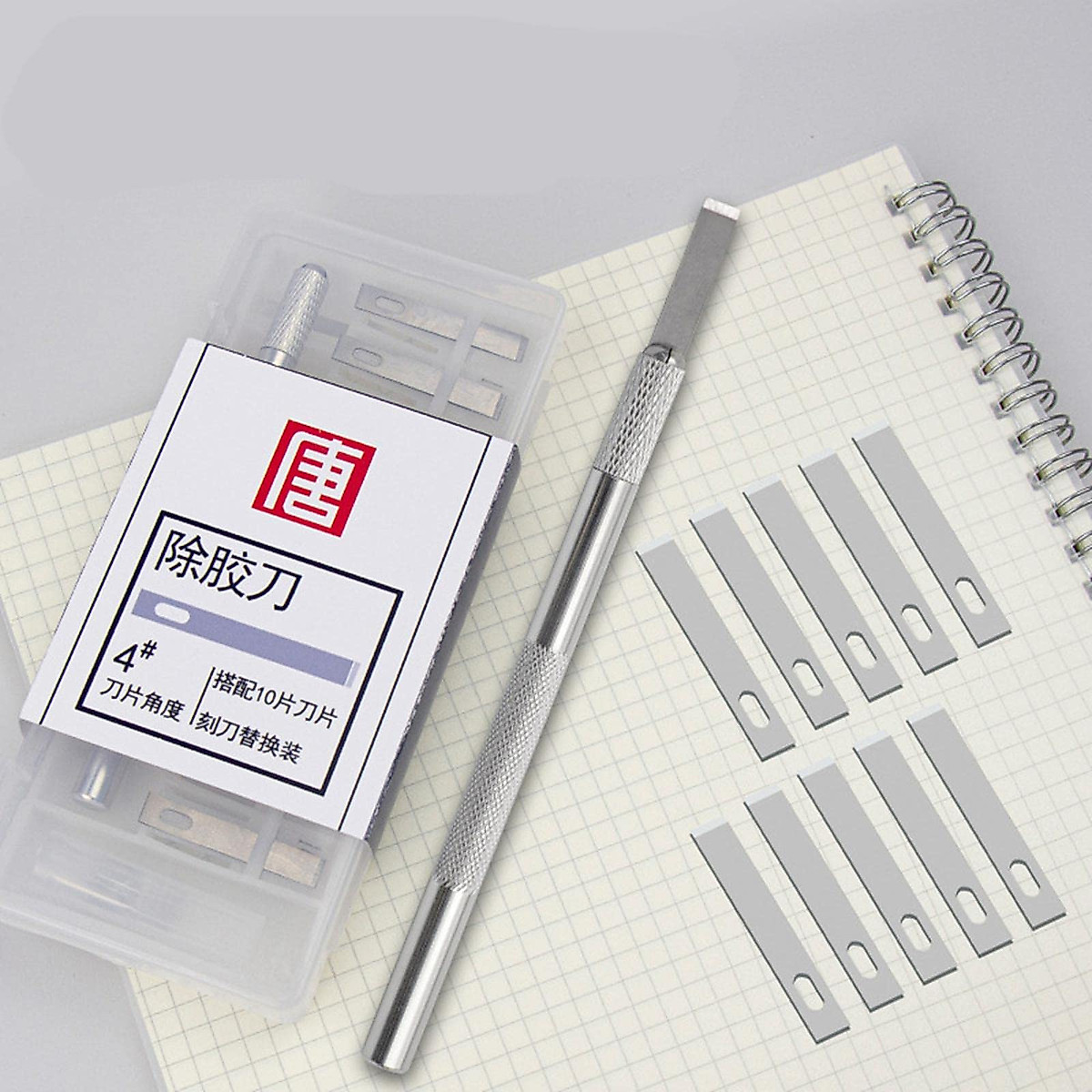 DAGIJIRD Back Cover Camera Glass Scraper Tool Removal Smoothing Scraper with 10 Pieces Replacement Blades for Phone Repair Rear Glue