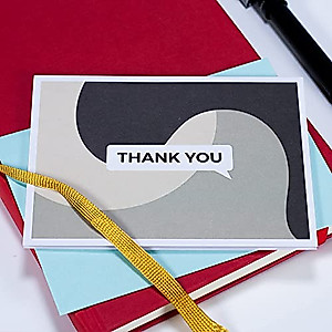 L'apostrophe Thank You Cards - Set of Small Blank Notecards - Modern Design for Small Business, Birthday, Graduation, All Occasions (16 count)