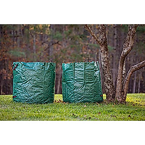 Gardzen 2-Pack 132 Gallons Gardening Bag with Double Bottom Layer - Extra Large Reuseable Heavy Duty Gardening Bags, Lawn Pool Garden Leaf Waste Bag, Comes with Gloves