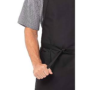 Chef Works Unisex Cross-Back Bib Apron, Black, One Size