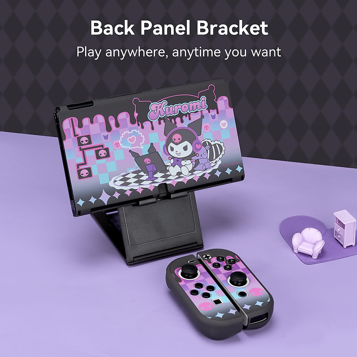 YOCORE Cute Slim Switch OLED Protective Case Cover Dockable Protective Case Compatible with Switch OLED,Anti-Scratch and Shock-Absorption Design Cover Skin -KLM Play Time