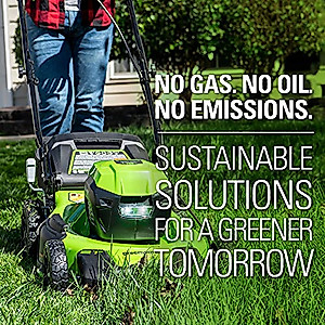 Greenworks 2 x 24V (48V) 21" Brushless Cordless Self-Propelled Lawn Mower, (2) 5.0Ah USB Batteries (USB Hub) and Dual Port Rapid Charger Included