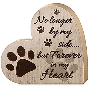 Yalikop Pet Memorial Gifts, Heart Shaped Dog Memorial Gifts Sympathy Pet Memorial Gifts Dog or Cat Remembrance Gifts with Sympathy Pet Tribute Keepsake Beautiful Bereavement Gift (Natural Color)