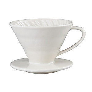 Pour Over Coffee Maker, Pour Over Coffee Dripper, Manual Porcelain Slow Brewing Accessories for Travel, Camping, Office, Home, Cafe, Coffee Gifts(White, Large, 2-4Cups)