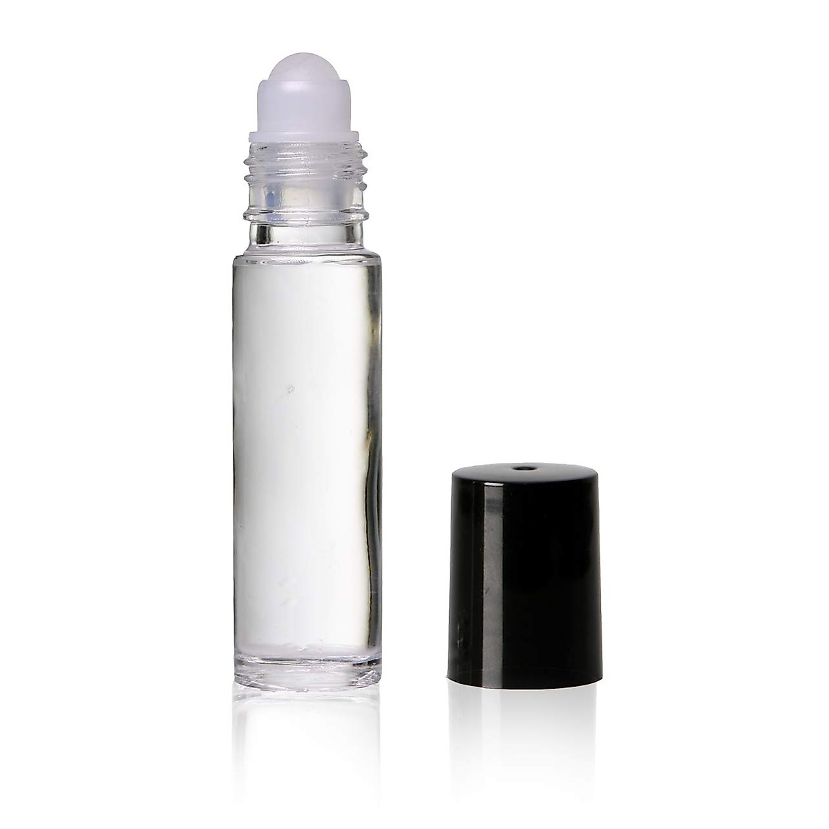True Essence 10 Ml (1/3 Oz) Plain Roll on Bottles W/ball & Black Caps-144 Pack