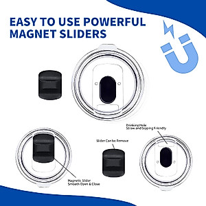2 Pack 20 oz Tumbler Lid, Replacement Lids Compatible for YETI 20 oz Tumbler, 10/24 oz Mug and 10 oz Lowball, Spill Proof Cup Lids Covers with Magnetic Slider Switch