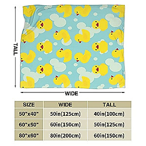 Yellow Cartoon Duck Flannel Fleece Throw Blankets for Bed Sofa Living Room Soft Blanket Warm Cozy Fluffy Throw Plush Blanke