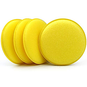 TIHOOD 12PCS 4”Car Wax Applicator/Round Shaped Sponge/Cars Wax Applicator Foam Sponge Ultra-Soft Cleaning Tool