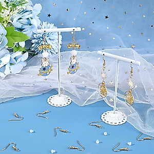 CREATCABIN 110Pcs 18K Gold Plated Earring Hooks Ear Wires Fish Hook Ball End Fish Earring Drop Dangle Coil Wires Connector Earring Findings with 220Pcs Plastic Ear Nuts for DIY Jewelry Making 19x20mm