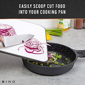 BINO Cutting Board - 2-Piece Chopping Boards | BPA-Free Plastic, Durable, Large Surface, Multipurpose, Dual-Sided, Dishwasher Safe | Charcuterie Accessories | Home & Kitchen Utensils