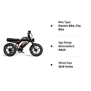 G-Force ZM Electric Bike with 750W Motor,20" x 4" Fat Tires Electric Bicycle for Adults with 48V 33.5Ah/20Ah Removable Battery,Extra-Long Range, 28 MPH,Shimano 7 Speed System,Dual Hydraulic Brakes