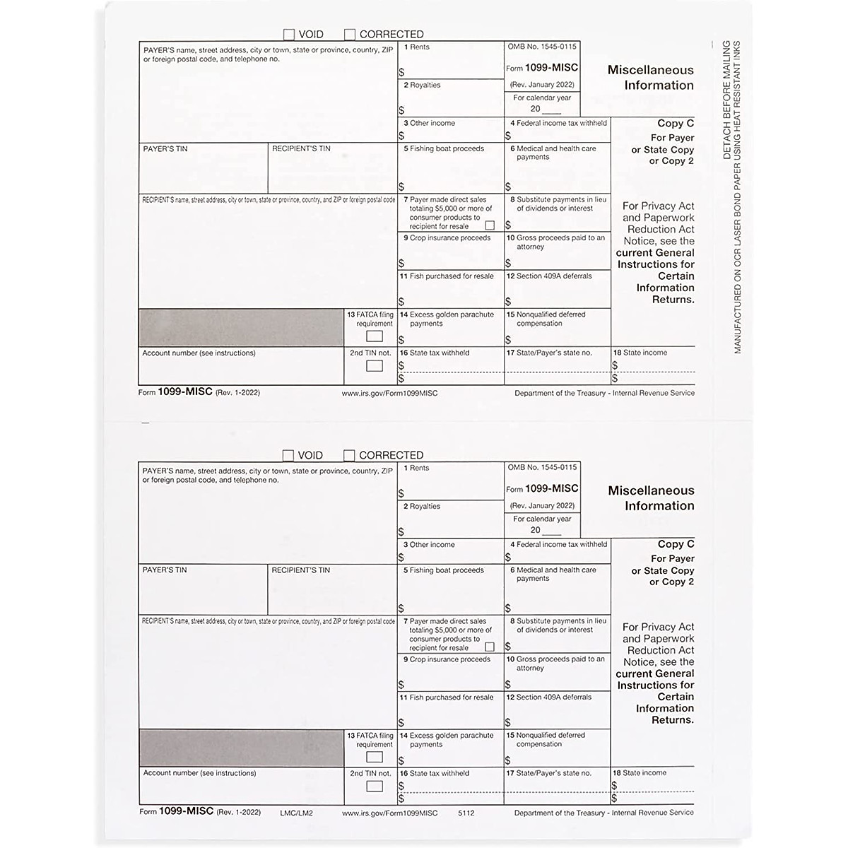 1099 MISC Forms 2023, 4 Part, Vendors Kit Laser Tax Forms with Self-Seal Envelopes Great for QuickBooks and Accounting Software, 1099 MISC Forms 2023