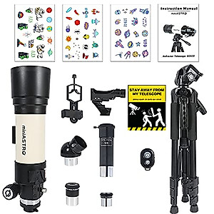 80mm Refractor Telescope for Adults Astronomy - Professional Astronomical Telescope for Beginners Viewing Planets- Portable and Powerful Telescopes with Adjustable Tripod, Phone Adapter, Easy to Use