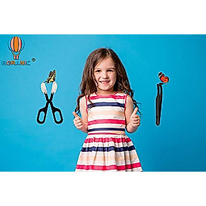 Reptile Feeding Tongs,Bug Tweezers for Kids Adults,Plastic Anti-static Curved Tweezers Feeding Tool,Cleaning Supplies & Tweezers for Cricket Clamp Bug Scooper Snake Lizard Gecko Bearded Dragon (Black)