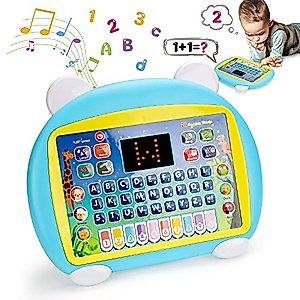 Toddler Educational Tablet Sensory Toys for Boys Age 2-4, Kids Preschool Learning Activities Games Electric Interactive Laptop with Read Spell & Talking Mode for Autism Children Birthday Presents