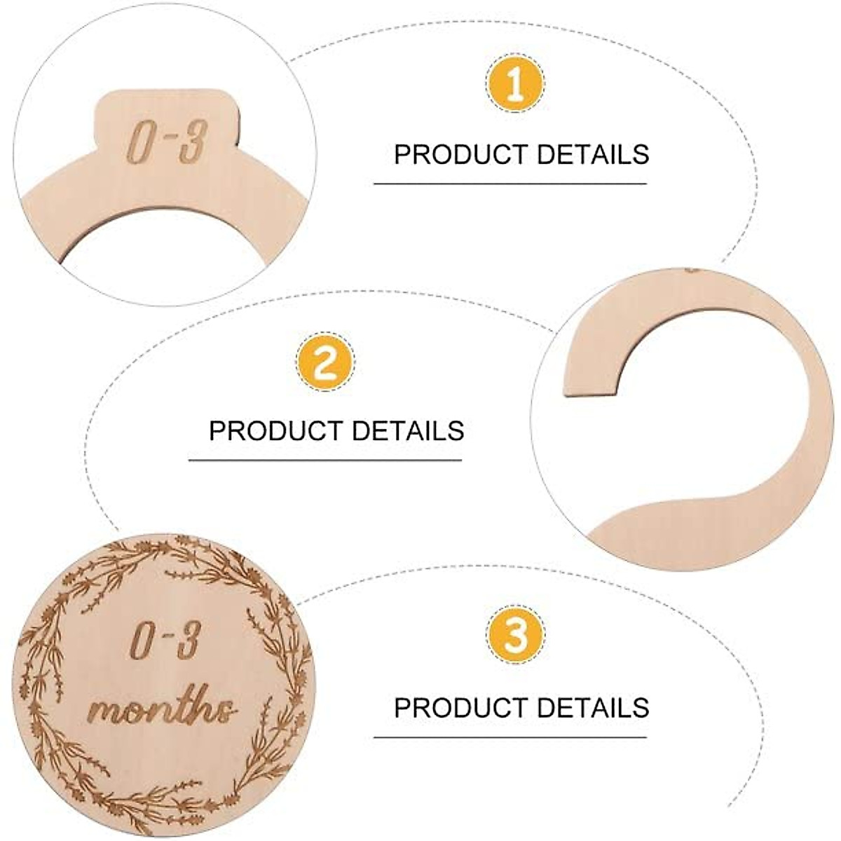(7 Pieces) Baby Closet Dividers, Adventure Baby Closet Dividers By Month, Nursery Closet Organizer Wooden Newborn Wardrobe Divider Kids Clothes Divider to Arrange，from Newborn to 24 Month