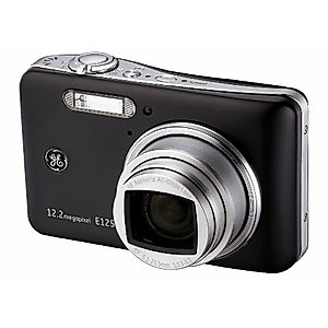 GE E1250TW-BK 12MP Digital Camera with 5X Optical Zoom and 3.0 Inch LCD with Auto Brightness - Black
