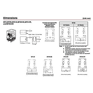 Omron MY2 AC110/120 (S) (Pack of 2) General Purpose Relay, Standard Coil Polarity