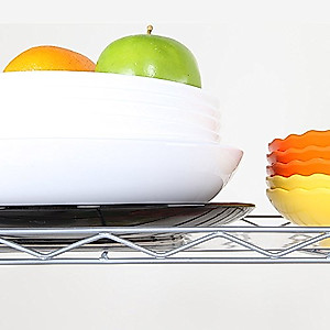 Tenozek 5-Shelf Shelving Storage Unit Metal Shelf Organizer Wire Rack Storage Unit Steel Storage Rack for Kitchen Bathroom Bedroom Office (Silver)